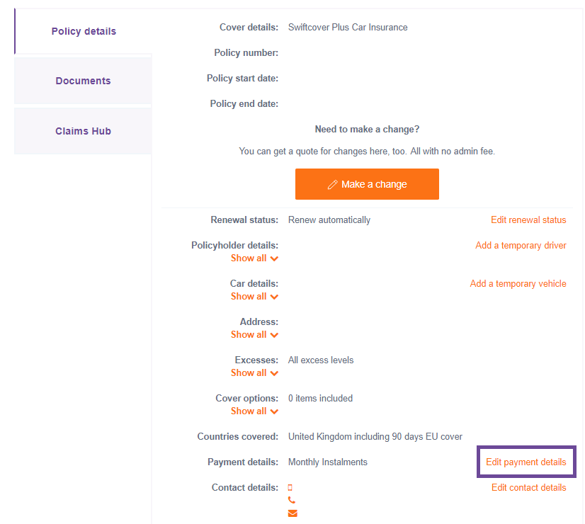 How to pay for your Swiftcover Car Insurance policy and update your ...